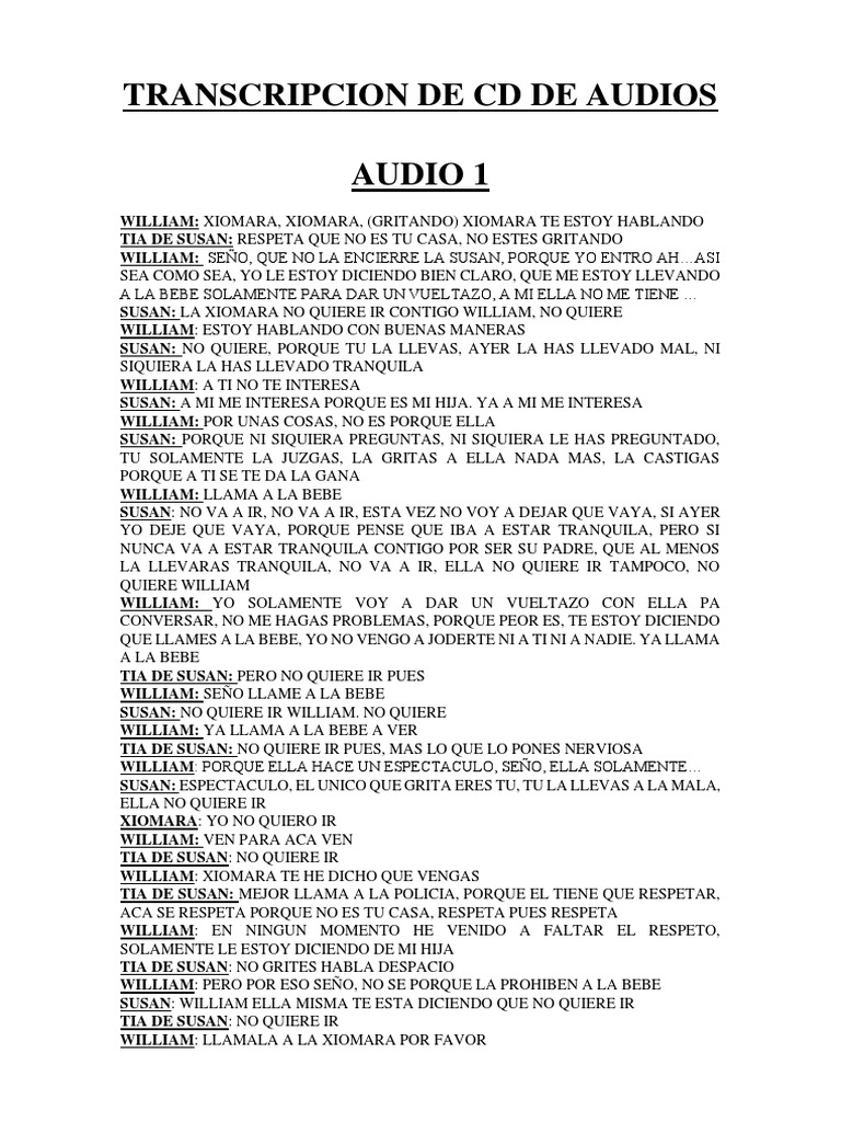 Transcripcion de Audios | PDF