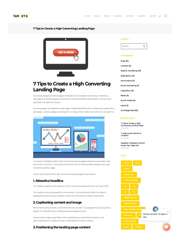 WWW Targetg in 7 Tips To Create A High Converting Landing Page | PDF ...
