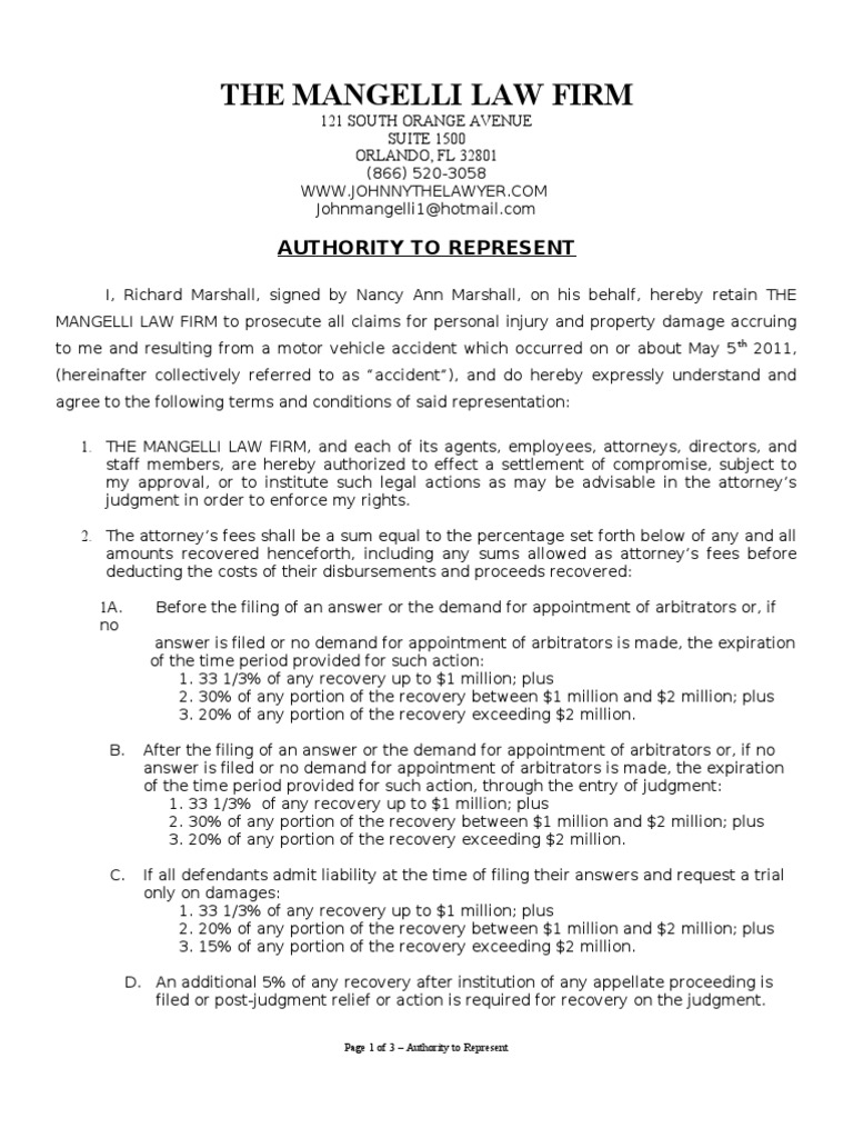 Civil Contingency Agreement Form[1][1] | Arbitration | Lawsuit