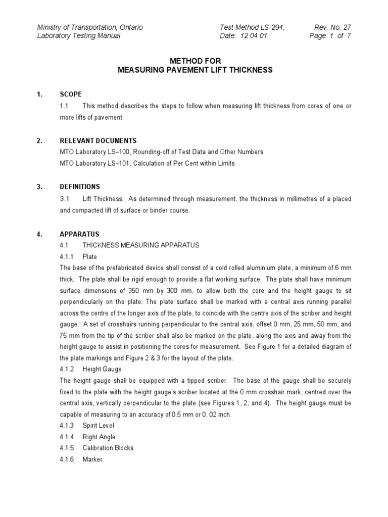 Pavement Thickness Measurement Method | PDF | Road Surface | Calibration