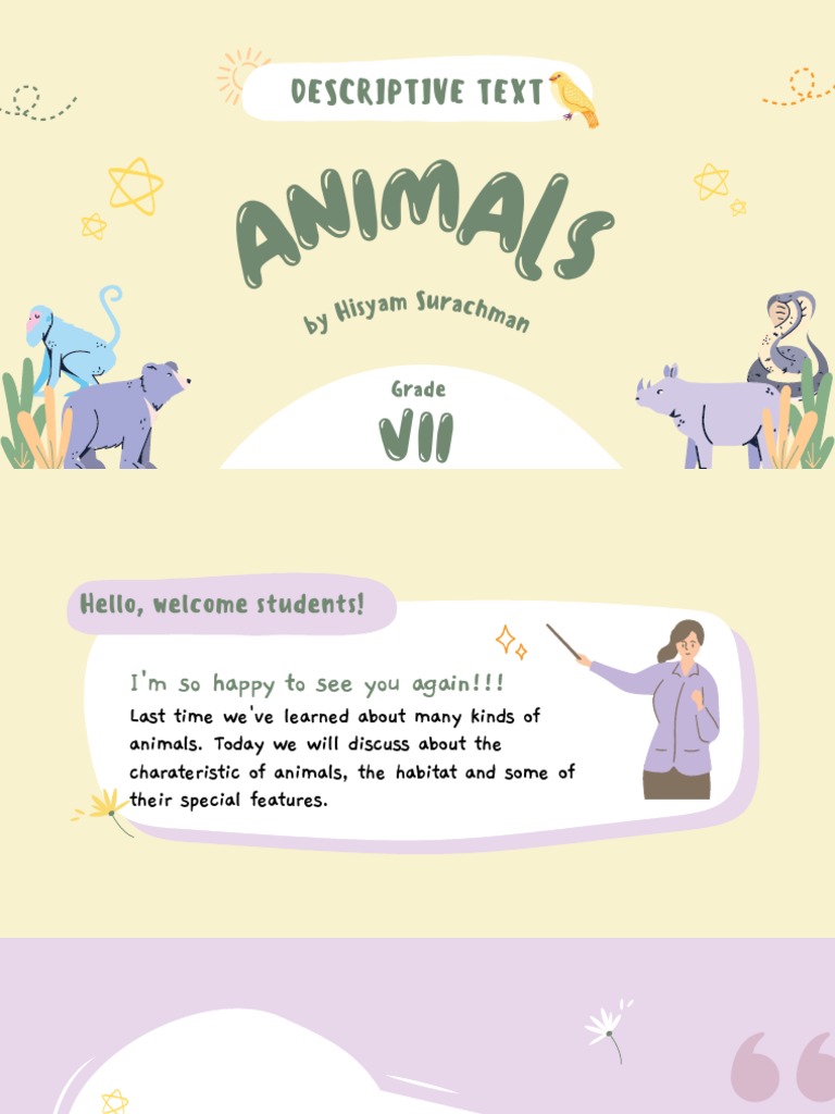 Materi Bahasa Inggris Kelas 7: Descriptive Text Animals | PDF | Lion ...