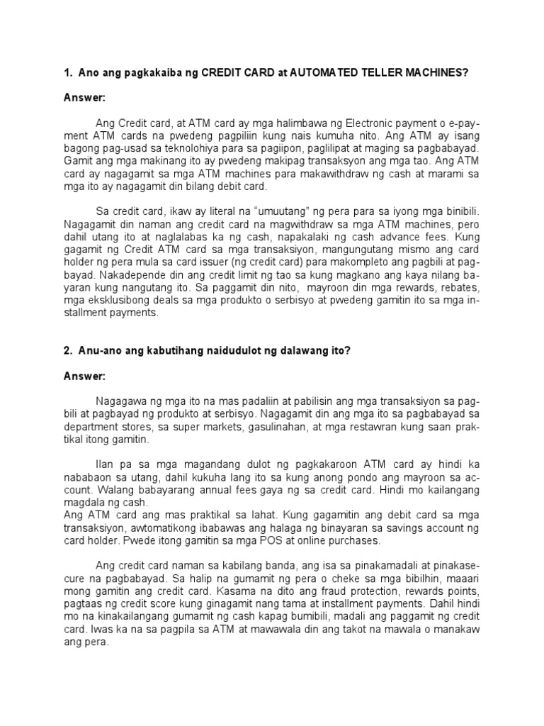 Filipino Answers | PDF