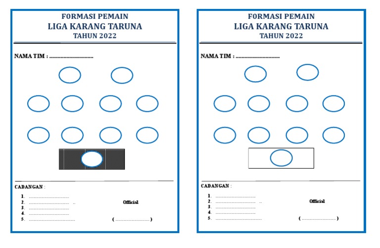 Form Formasi Pemain | PDF