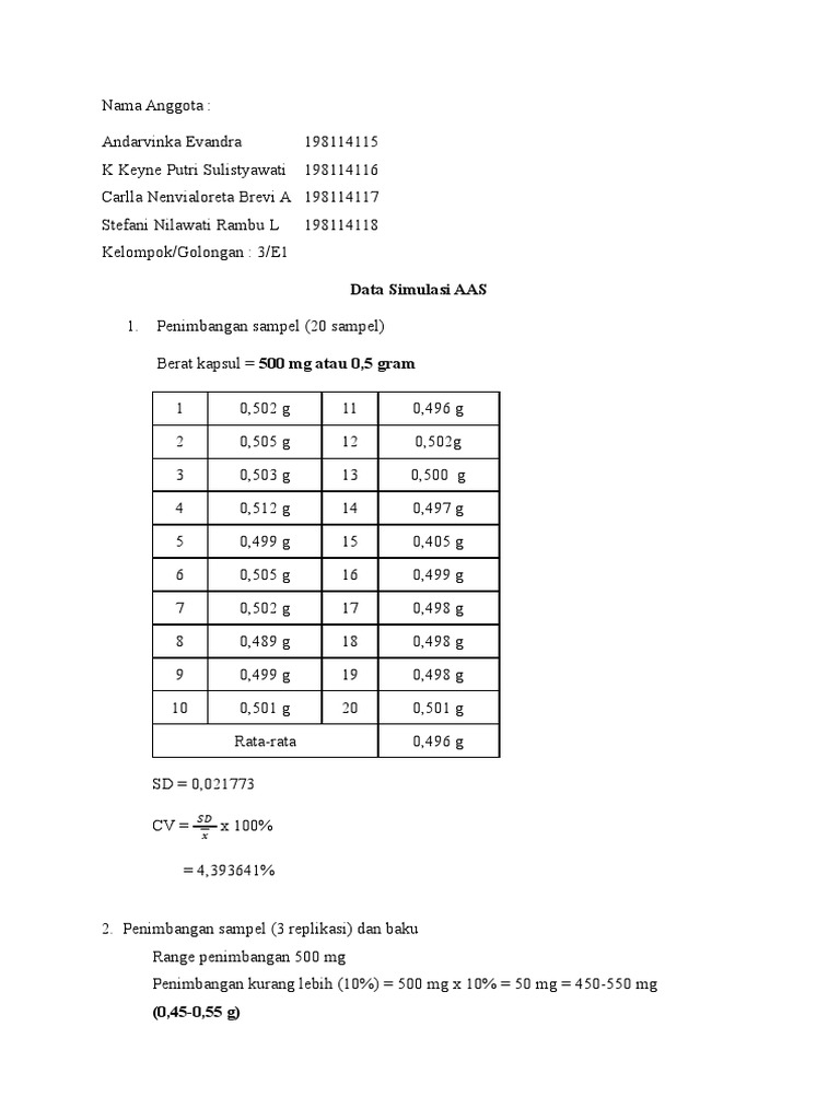 Perhitungan Aas | PDF