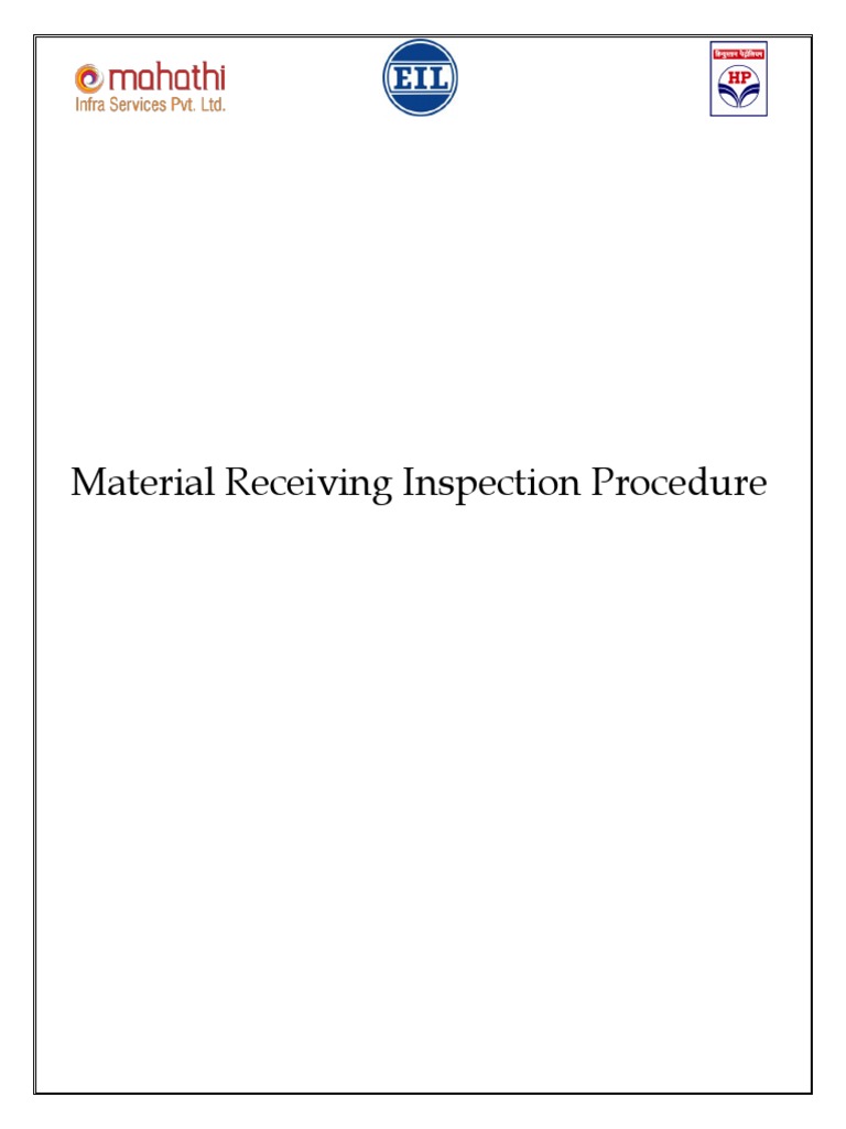 Material Receiving Inspection Procedure | PDF | Quality Assurance ...