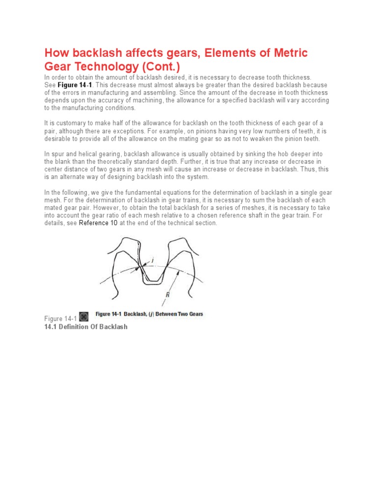 How Backlash Affects Gears | PDF | Gear | Angle