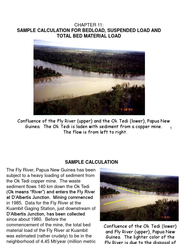 Sample Calculation For Bedload, Suspended Load and Total Bed Material ...