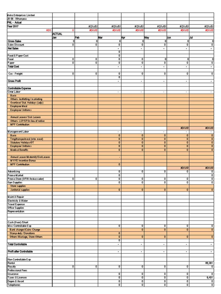 2017 P&L Budget Overview | PDF | Economies | Business
