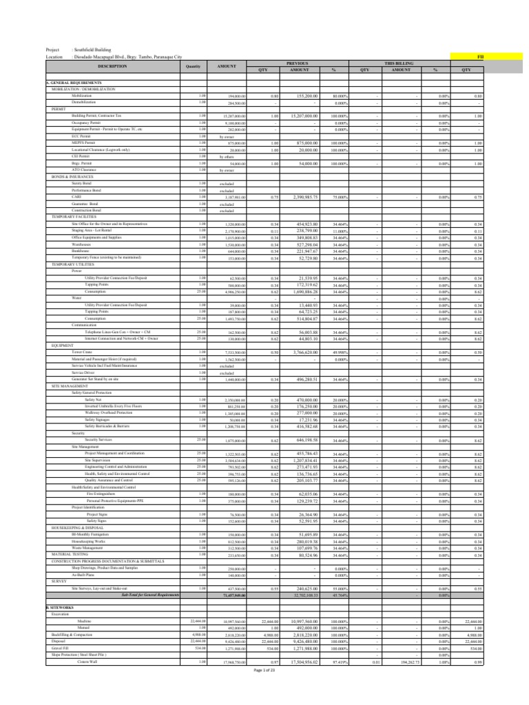 Fill Up Description Amount Previous This Billing To Date QTY Amount ...