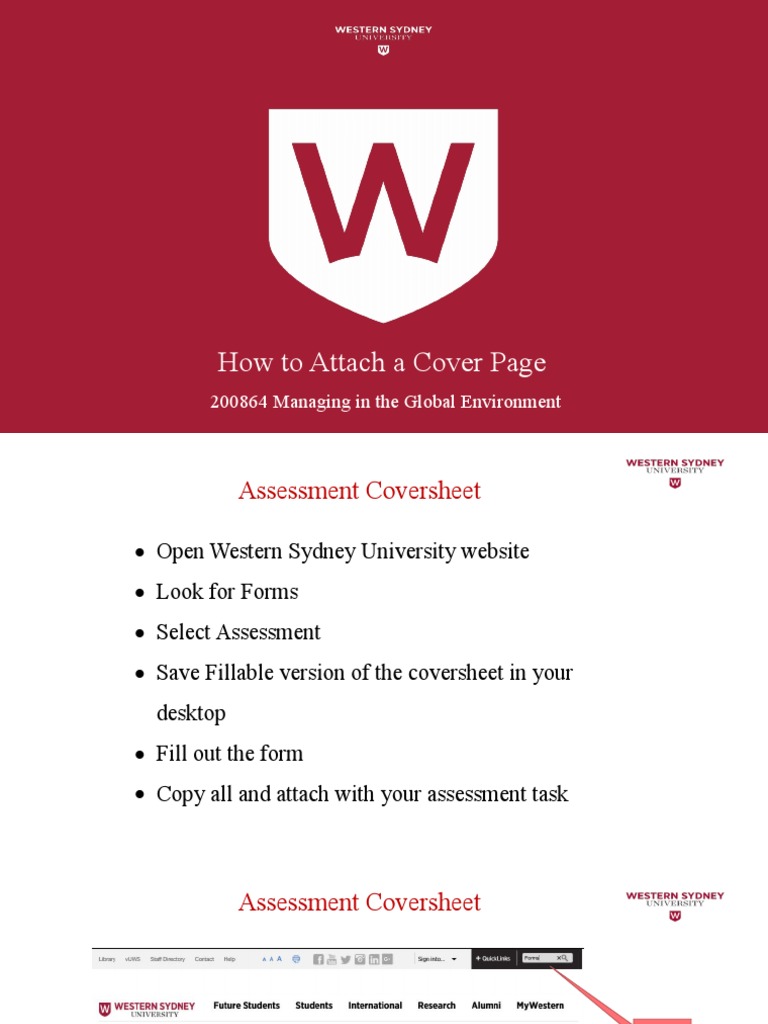 How To Attach A Cover Page | PDF