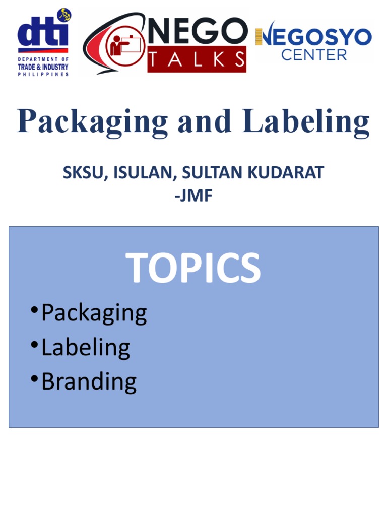 Packaging and Labeling Essentials | PDF | Packaging And Labeling | Brand