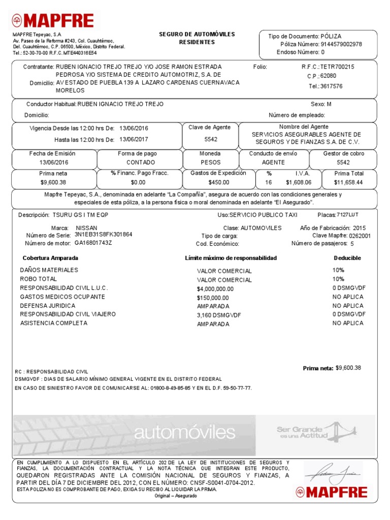 Poliza Mapfre | PDF | Seguro | Póliza de seguros
