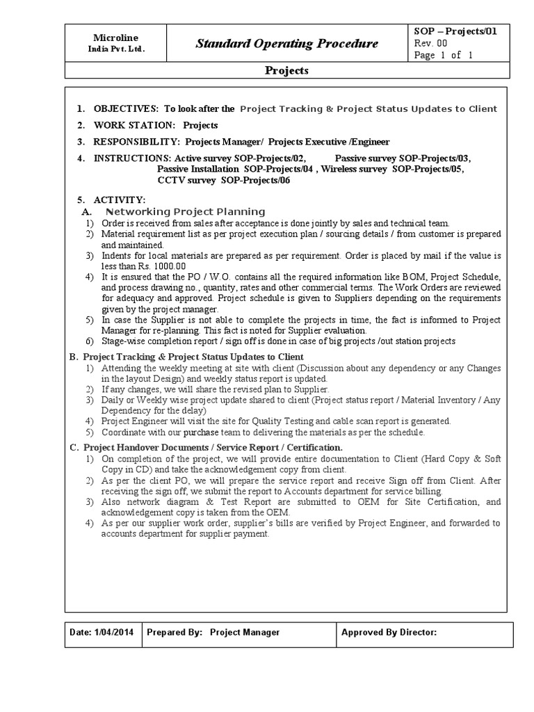 SOP - Projects 01 | PDF | Business