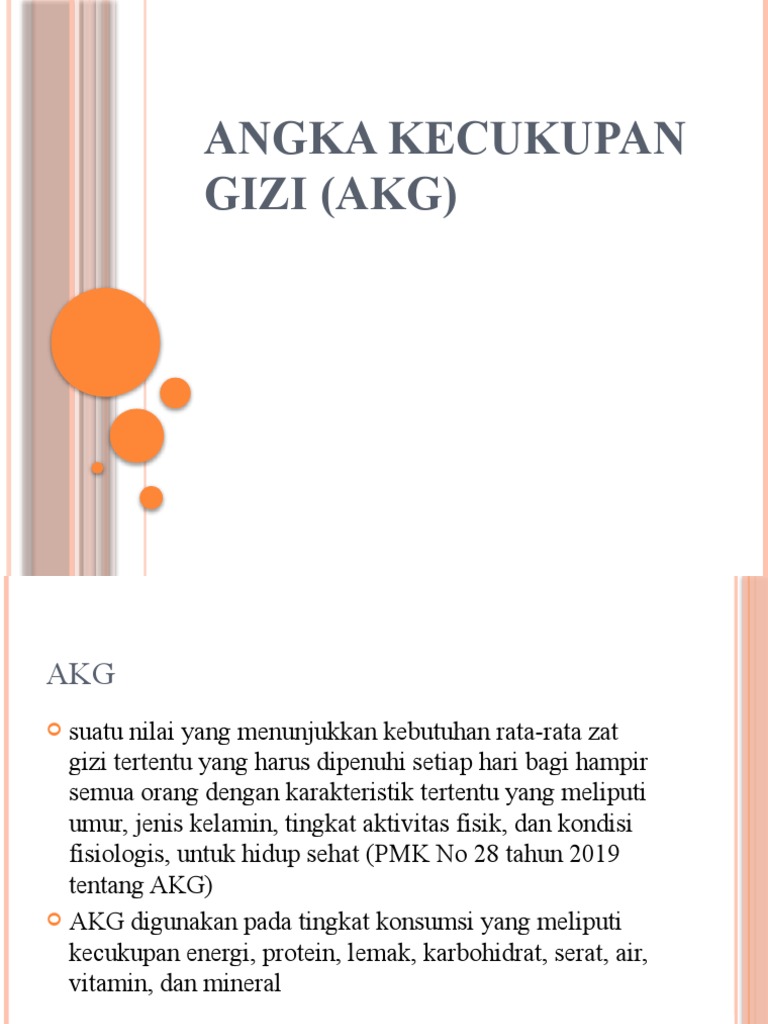 Pemahaman Angka Kecukupan Gizi (AKG) | PDF