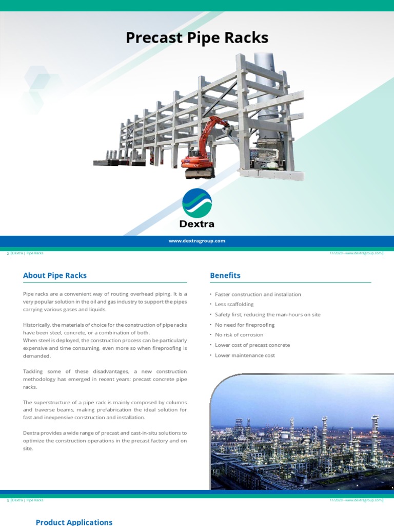 Precast Concrete Pipe Racks Overview | PDF | Pipe (Fluid Conveyance ...