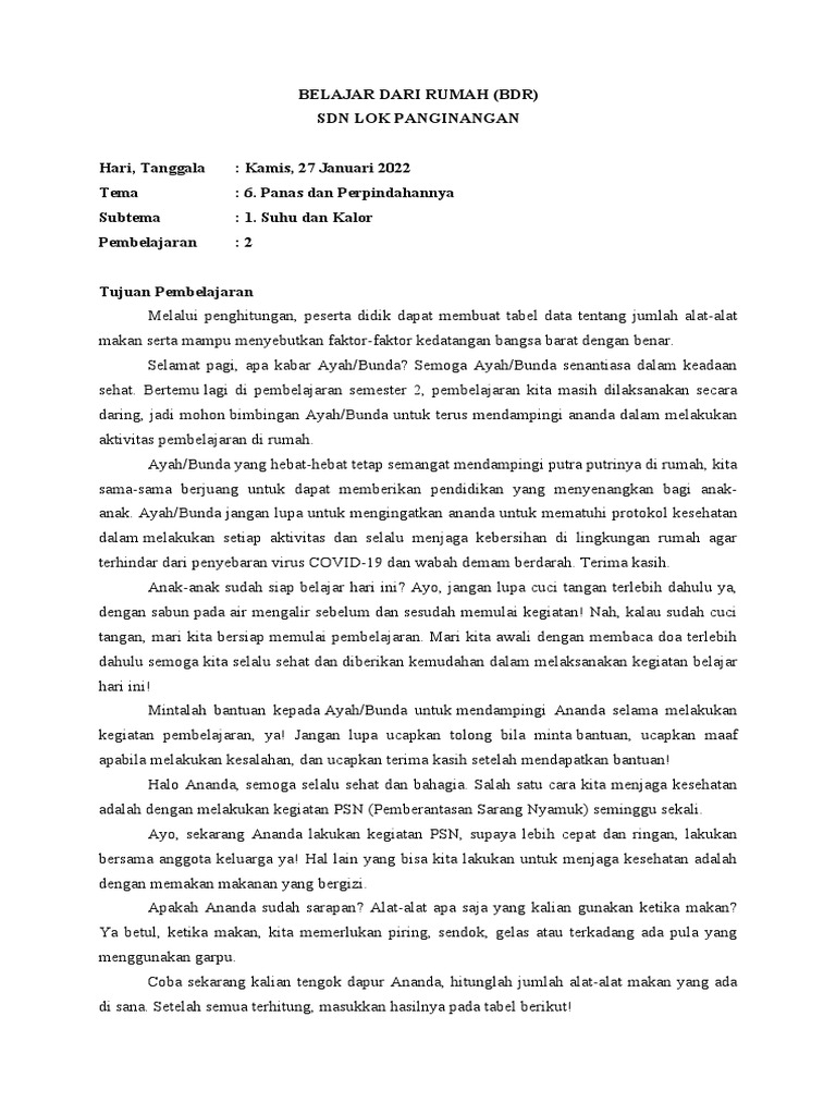 Tugas BDR 2 Kelas 5 | PDF