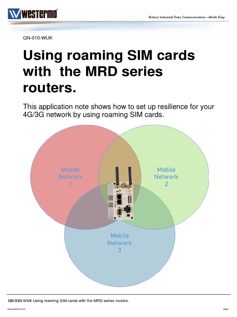 Using Roaming SIM Cards With The MRD Series Routers | PDF | Computer ...