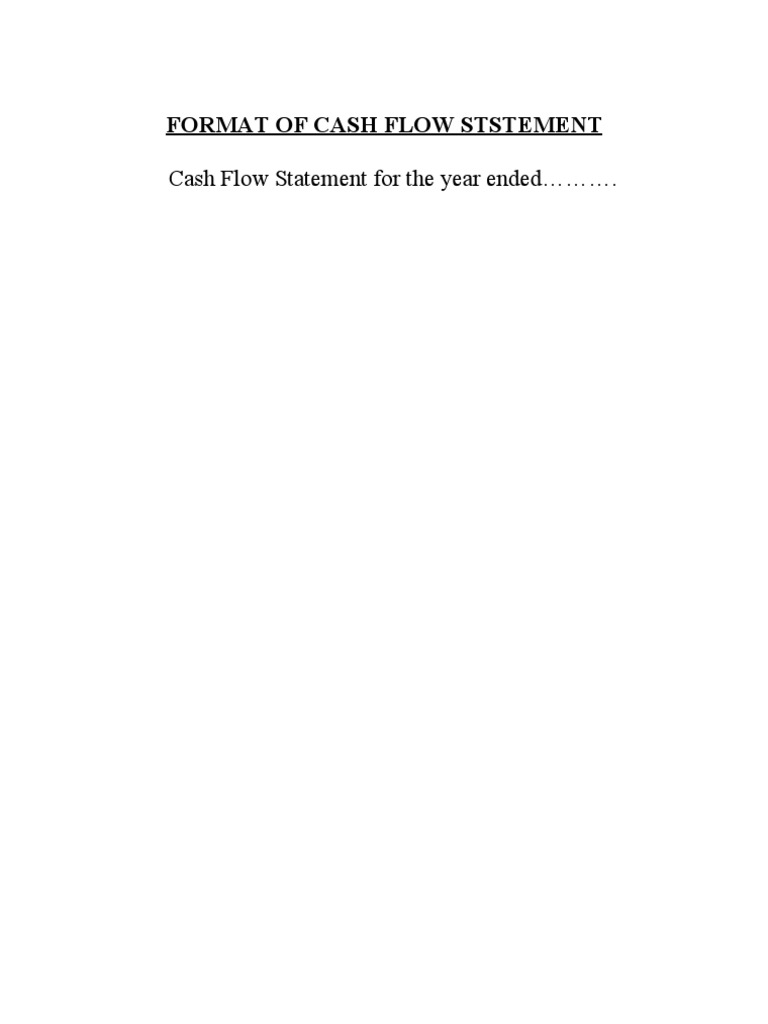 Cash Flow Statement Format Guide | PDF