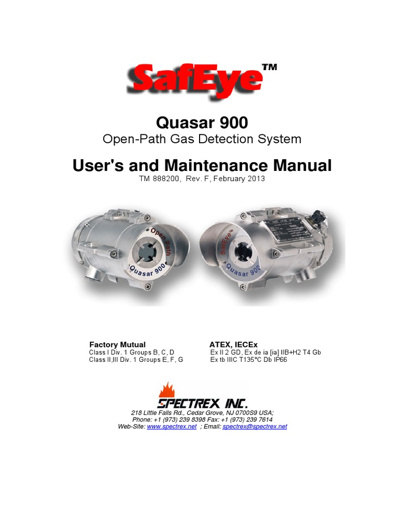 17.2 Open Path Gas Detector Safeye Quasar 900 | PDF | Detector (Radio ...