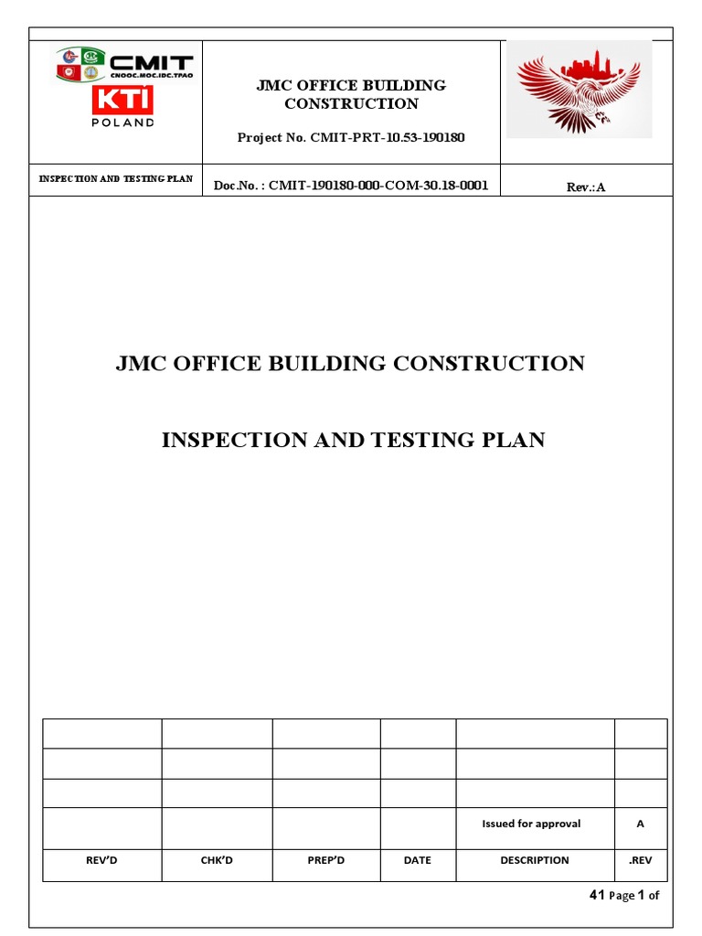 JMC Office Building Construction Inspection and Testing Plan | PDF ...