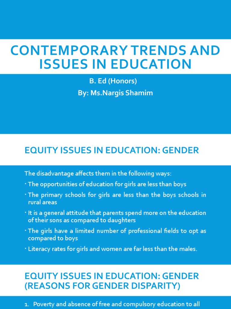 2-Contemporary Trends and Issues in Education | PDF | Social Exclusion ...