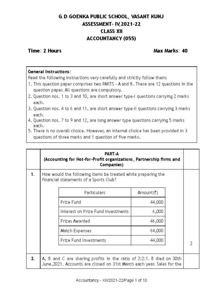 GD Goinka QP | PDF | Balance Sheet | Equity (Finance)