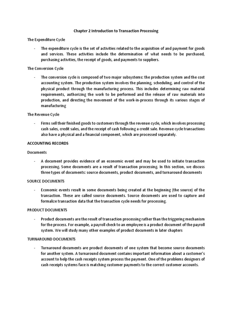 Chapter 2 Introduction To Transaction Processing 02 | PDF | Receipt ...