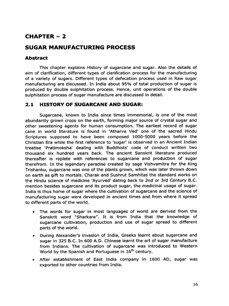 Chapter - 2 Sugar Manufacturing Process | PDF | Sucrose | Sugarcane