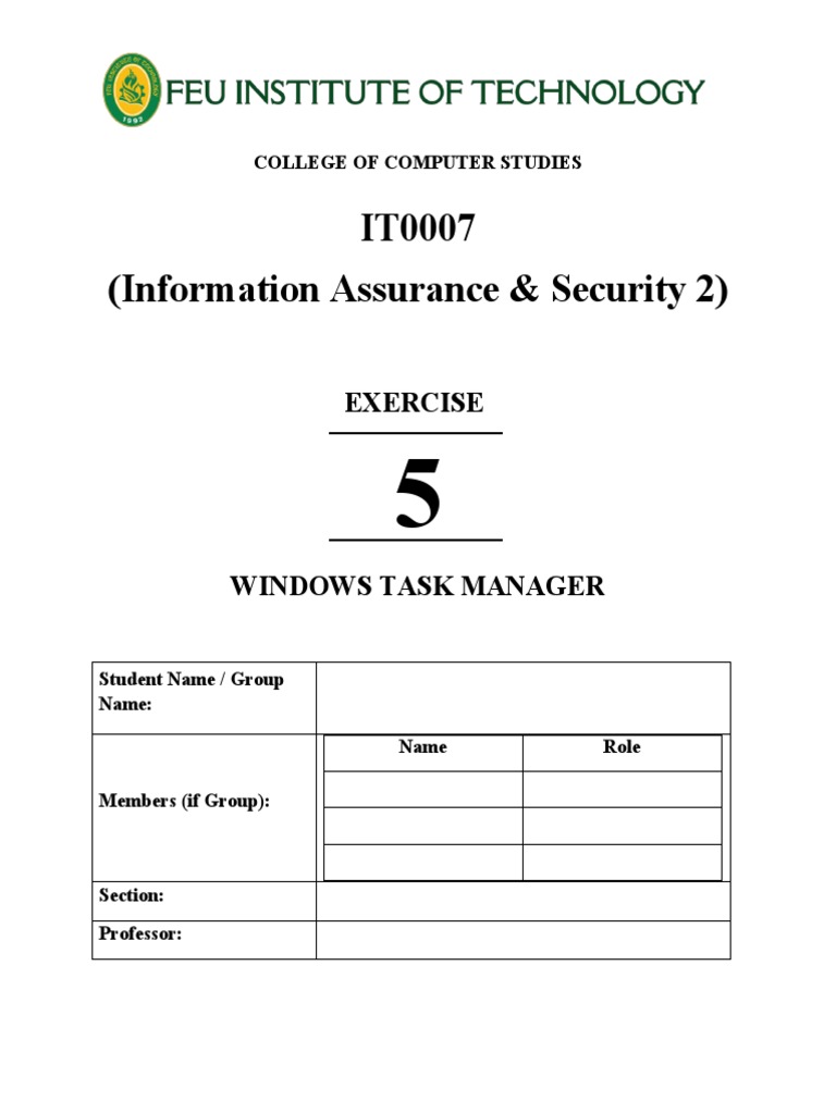 Understanding Windows Task Manager | PDF | Process (Computing ...