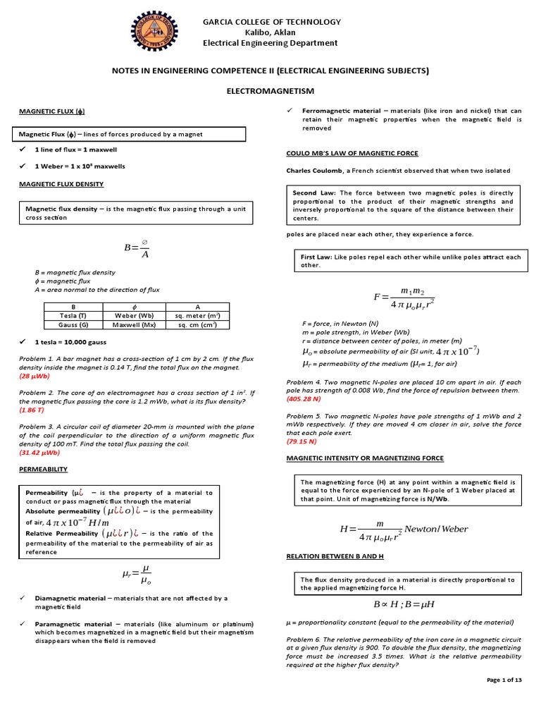 Notes in Engineering Competence Ii (Electrical Engineering Subjects ...