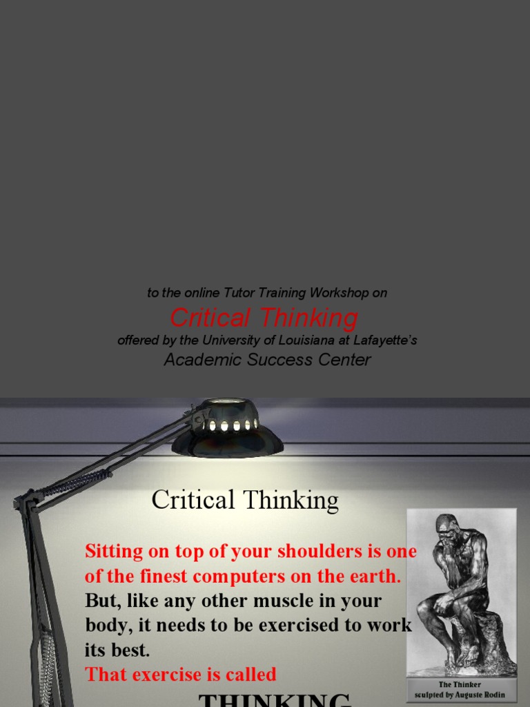 Critical Thinking Training | PDF | Thought | Critical Thinking