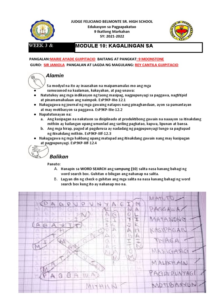 ESP9 3rdQRT Module10 KagalingansaPaggawa | PDF