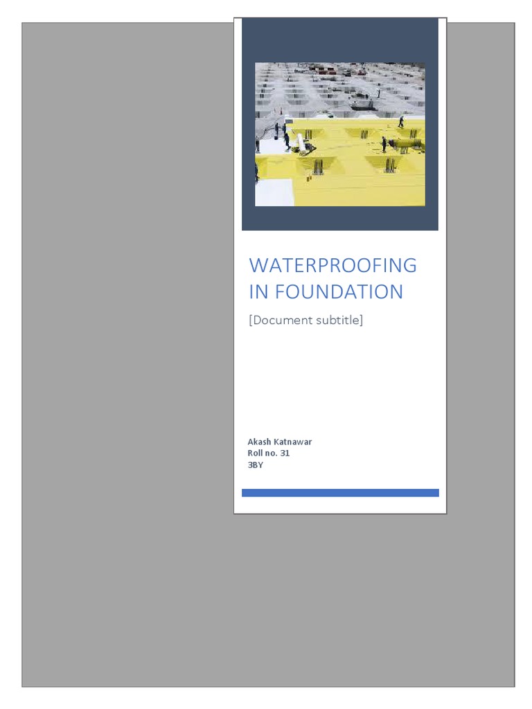Waterproofing in Foundation | PDF | Drainage | Concrete