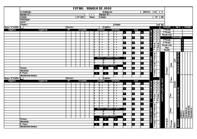 Súmula Futsal 2022 | PDF