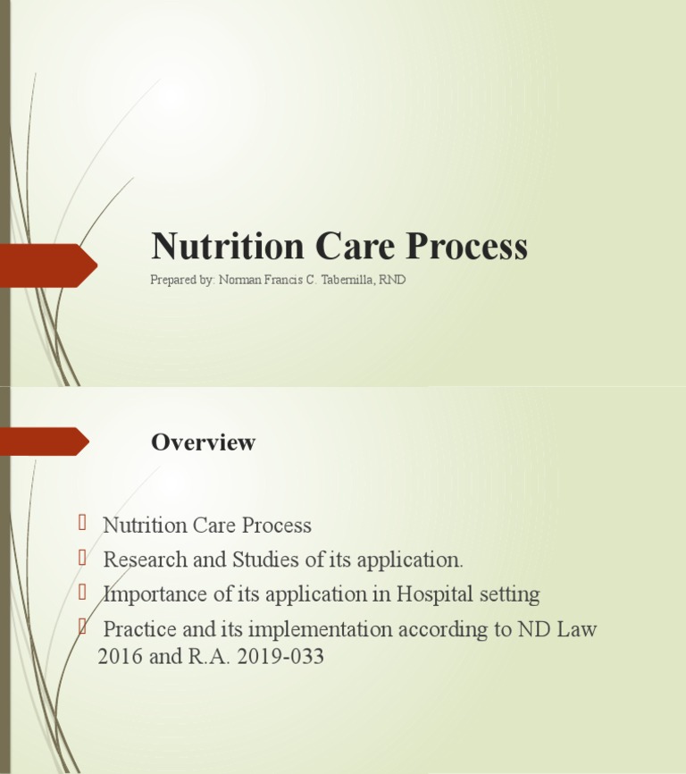 Nutrition Care Process Overview | PDF