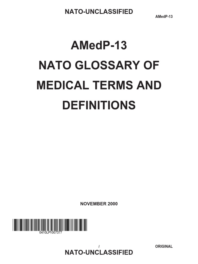 Nato Glossary of Medical Terms and Definitions | PDF | Emergency ...