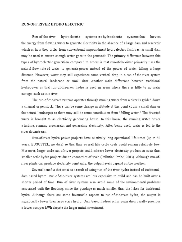 RRL - Run Off River | PDF | Hydroelectricity | Electrical Engineering