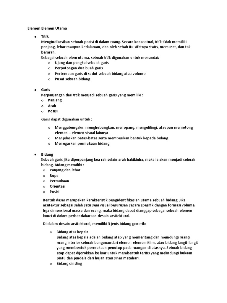 Elemen Elemen Utama | PDF