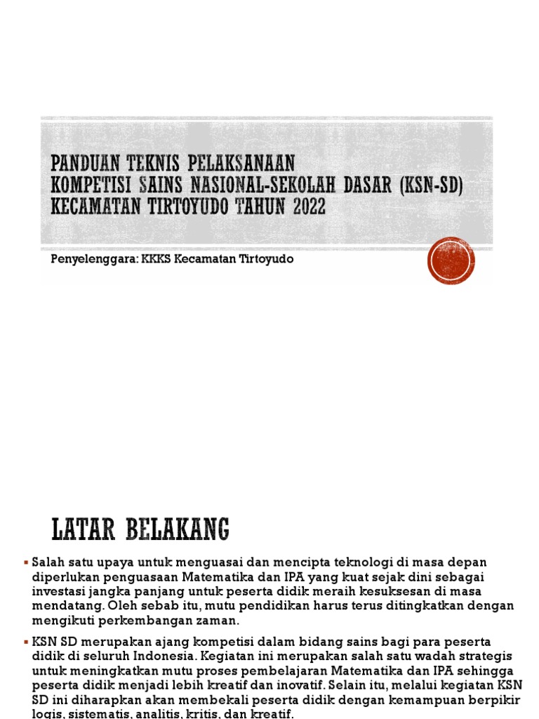 Juknis KSN 2022 | PDF