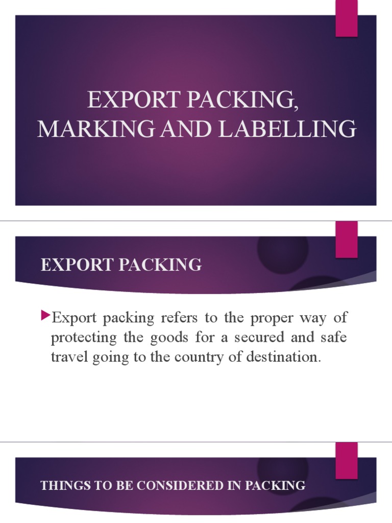 Export Packing, Marking and Labelling | PDF