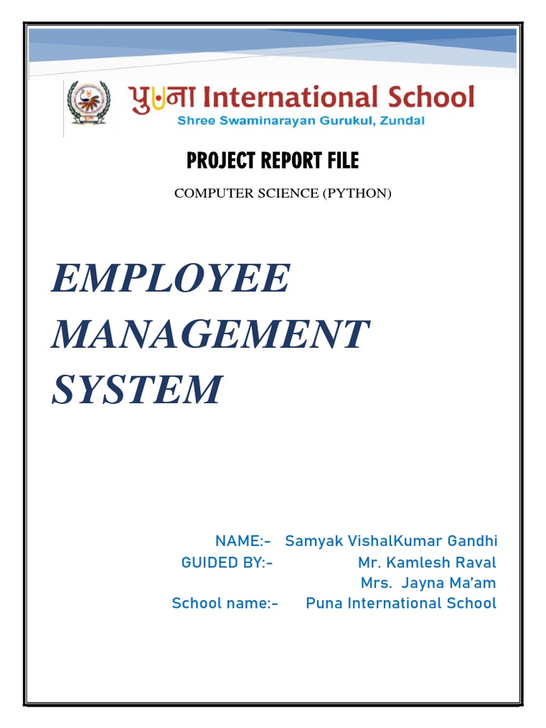 Employee Management System: Computer Science (Python) | PDF | Databases ...