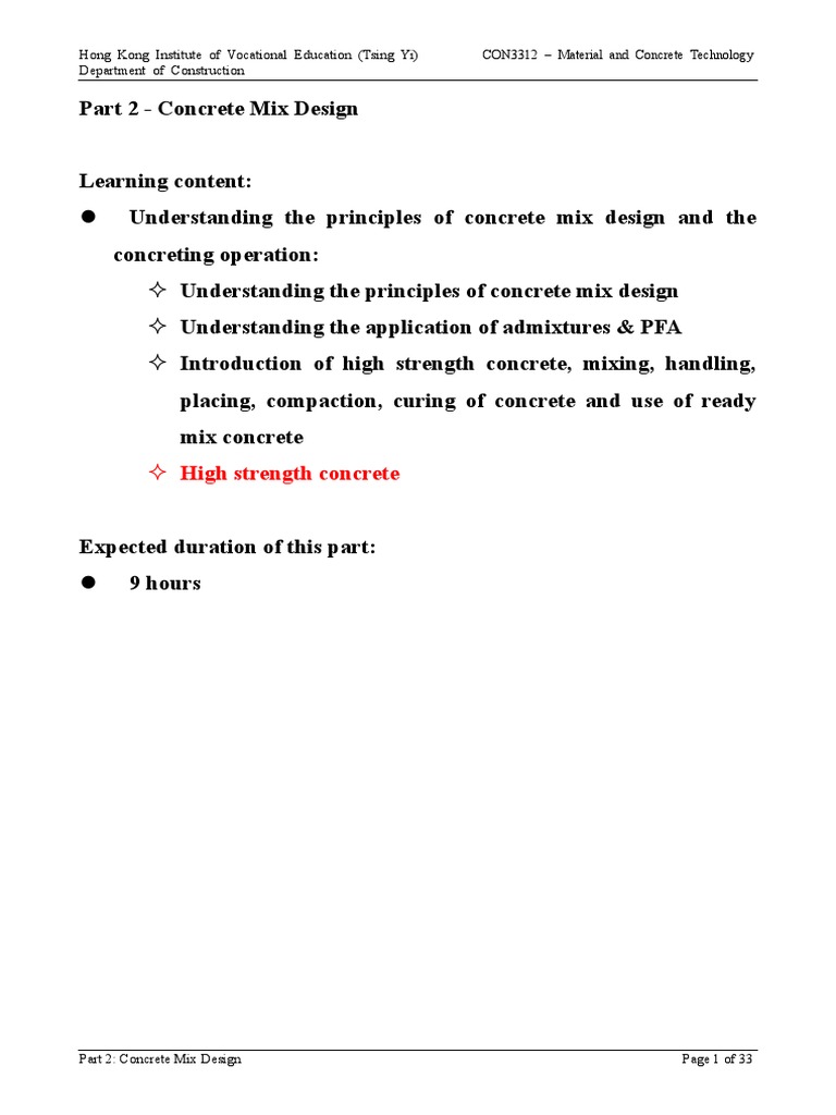Concrete Mix Design Principles | PDF | Concrete | Cement