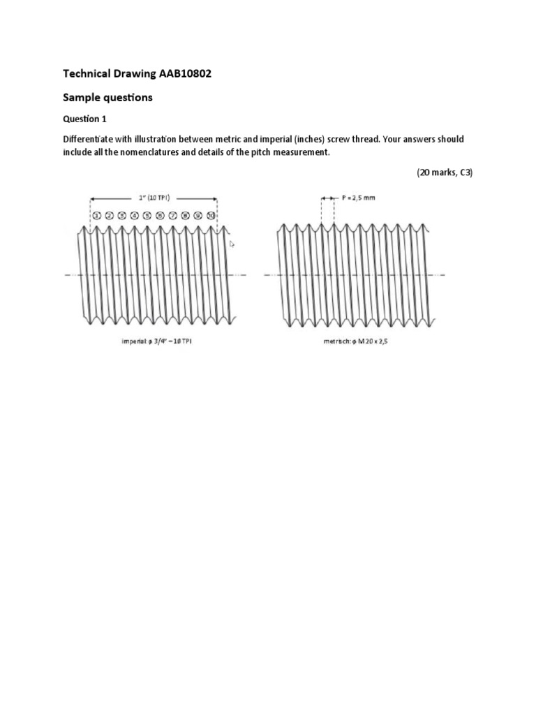 Technical Drawing Questions and Answers | PDF | Teaching Methods ...