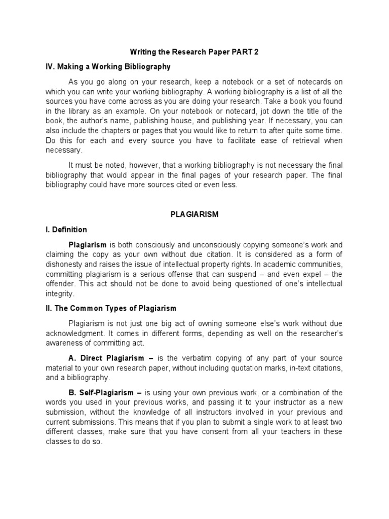 Writing The Research Paper Part 2 | PDF | Plagiarism | Citation