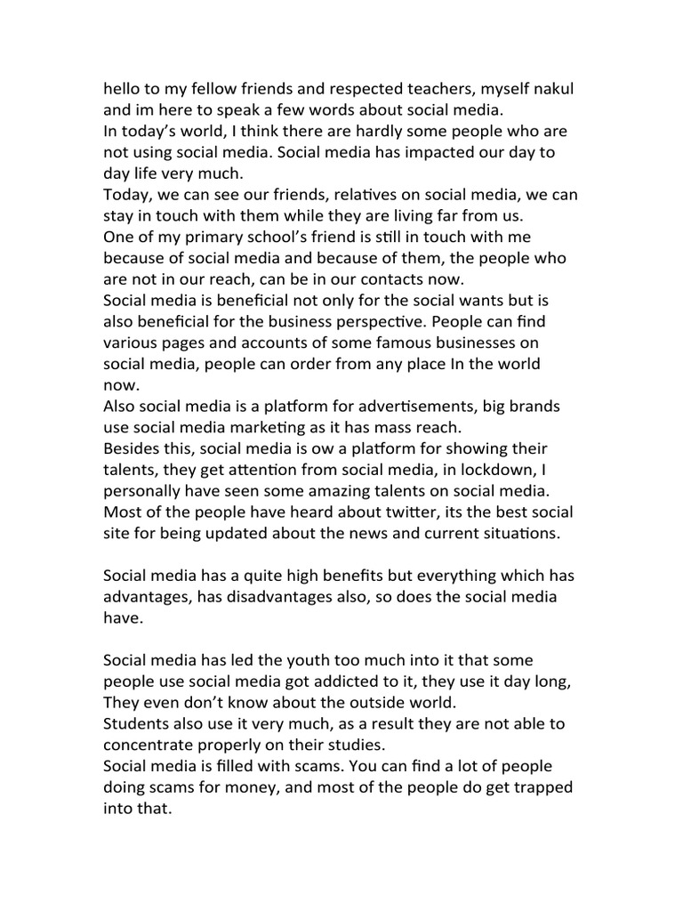 Hello To My Fellow Friends and Respected Teachers | PDF