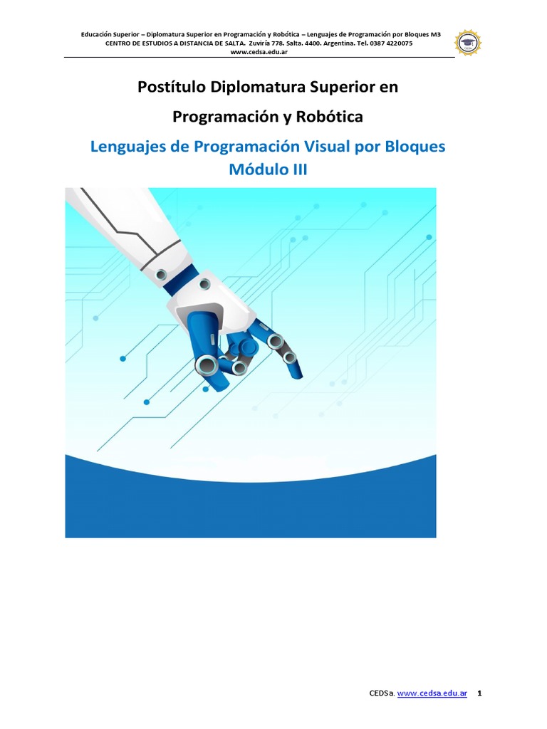 M3 Lenguajes de Programacion Por Bloques Postitulo Robotica | PDF ...