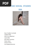 CSEC Social Studies SBA | PDF | Parenting | Single Parent