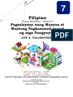 (Week 1) FIL 7 Q2 Nasusuri Ang Mga Detalye NG Tekstong Pampanitikan para Sa Kritikal | PDF