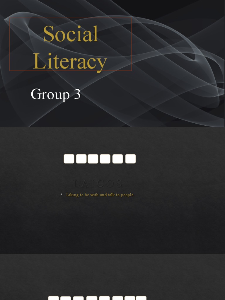 Social Literacy - Group 3 | PDF | Social Skills | Literacy