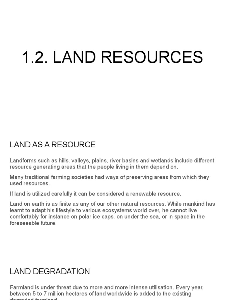 1.2. Land Resources | PDF | Soil | Erosion